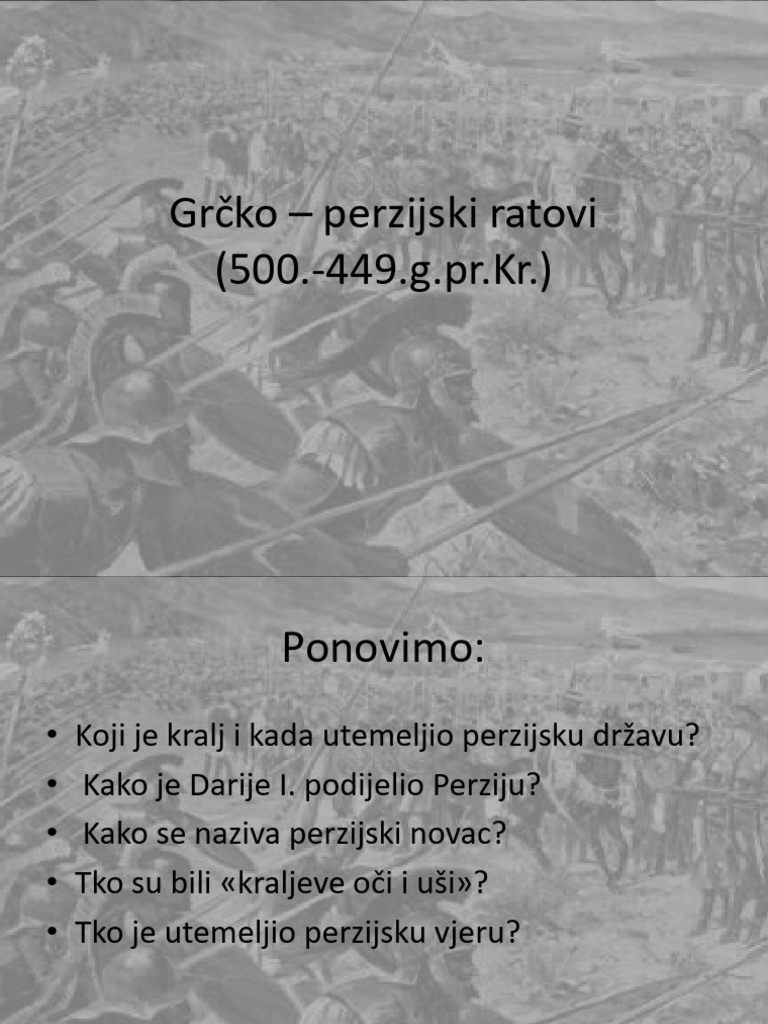 Grcko Perzijski Ratovi PPT | PDF