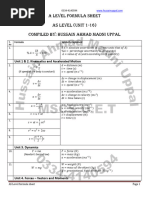 As Level Physics 9702 Formula Sheet | PDF