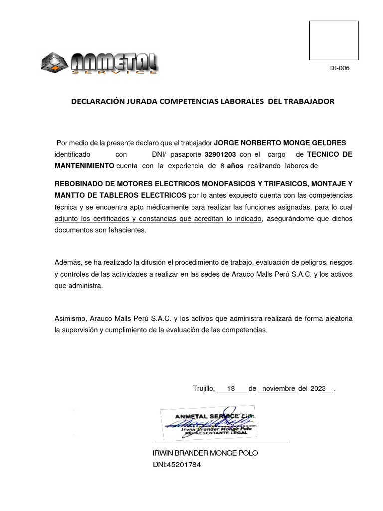 CV JORGE MONGE 1 - Merged | PDF | Finanzas y dinero | Derecho