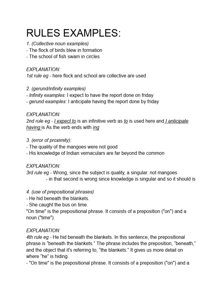 Rules Examples | PDF | Grammatical Number | Plural Rules Examples | PDF | Grammatical Number | Plural
