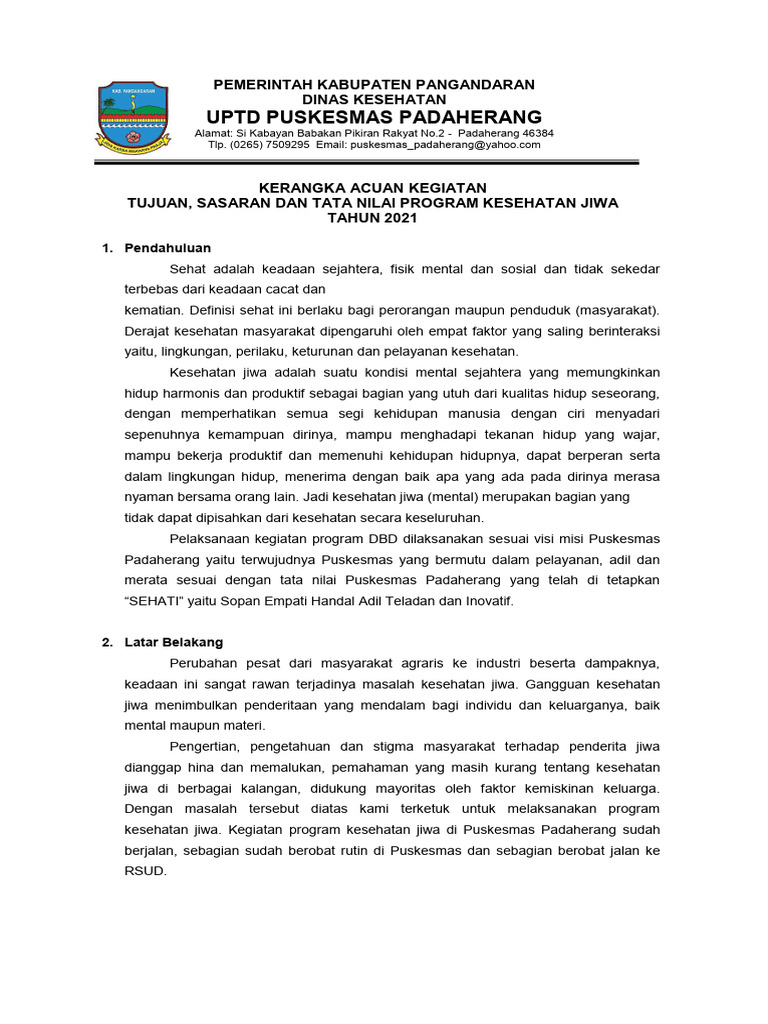KAK Jiwa 2023 (5 Files Merged) | PDF | Pengembangan Diri