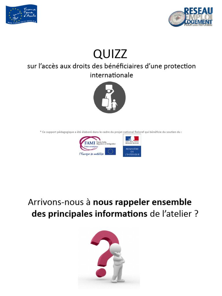 Quiz sur les droits des réfugiés | PDF | Politique | Sciences sociales