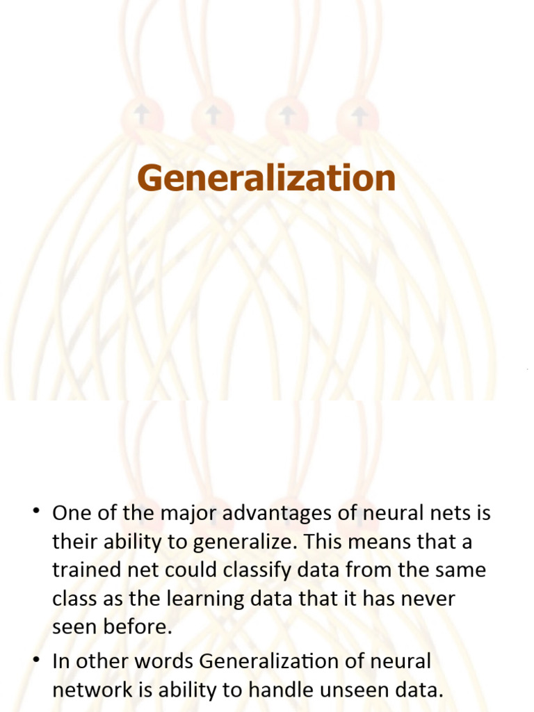 Generalization | PDF | Artificial Neural Network | Machine Learning Generalization | PDF | Artificial Neural Network | Machine Learning