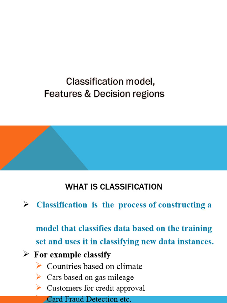 Classification Model, Features and Decision Region | PDF | Receiver Operating Characteristic ...