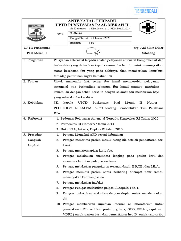 110.SOP ANC Terpadu | PDF | Pengembangan Diri | Sains & Matematika
