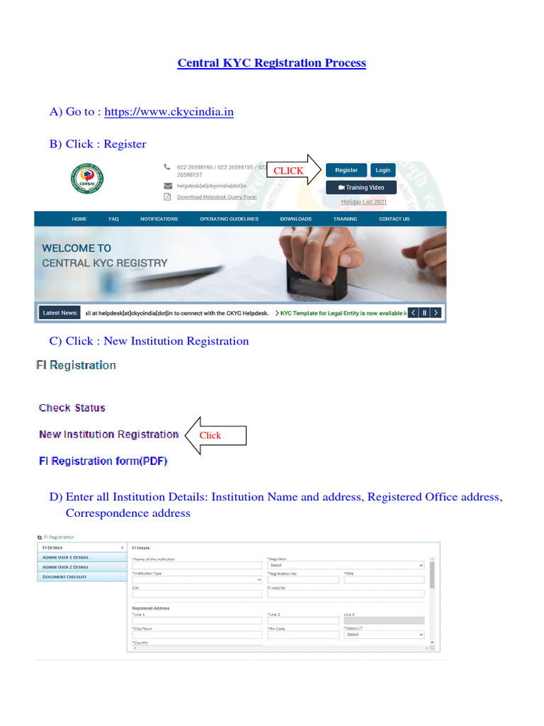 Central KYC Registration Process | PDF | Business | Finance & Money Management
