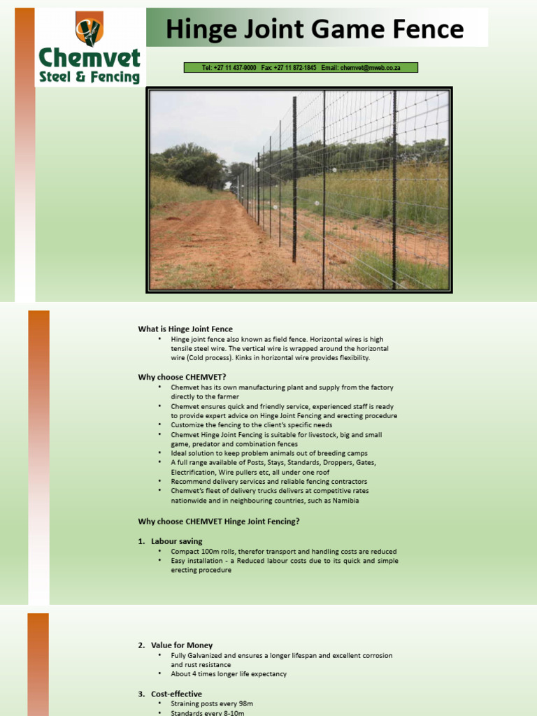 Chemvet Hinge Joint Game Fencing | PDF | Antelope | Wire