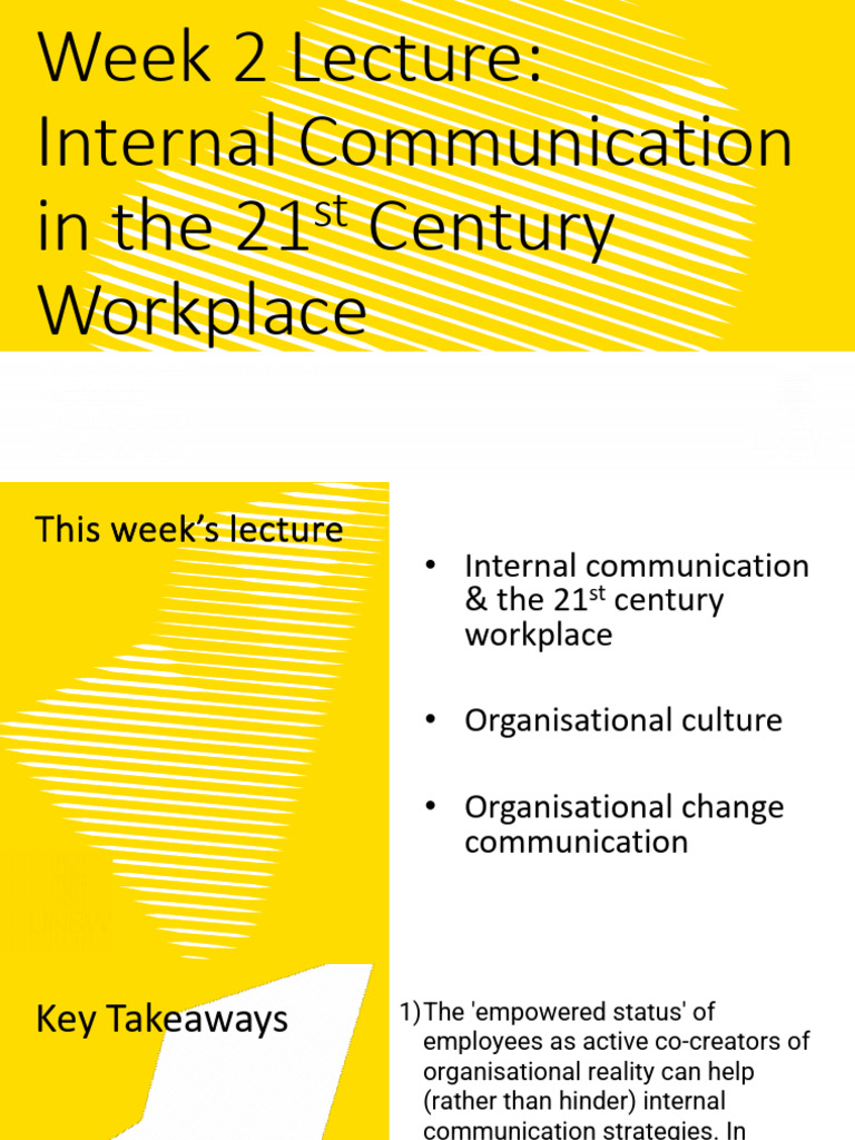 Week 2 Lecture Slides | PDF | Organizational Culture | Communication Week 2 Lecture Slides | PDF | Organizational Culture | Communication