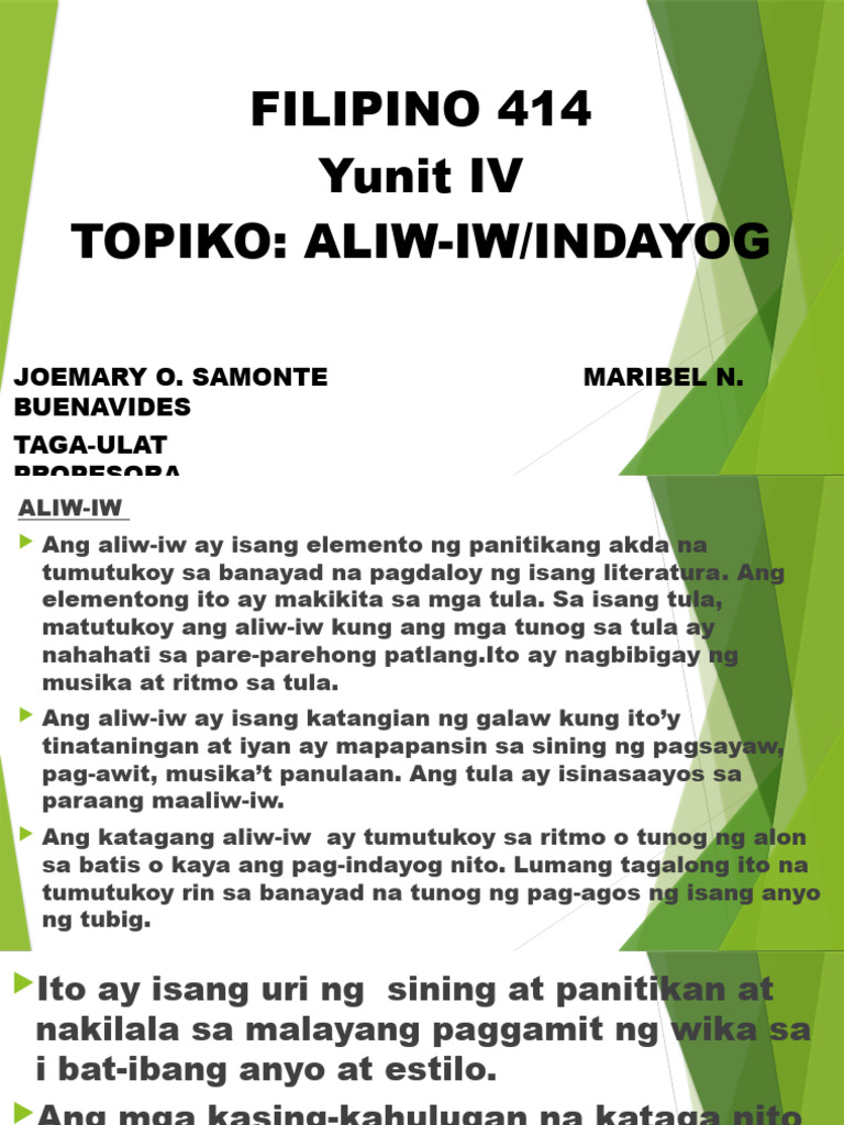 Filipino 414mam Bel Powerpoint | PDF