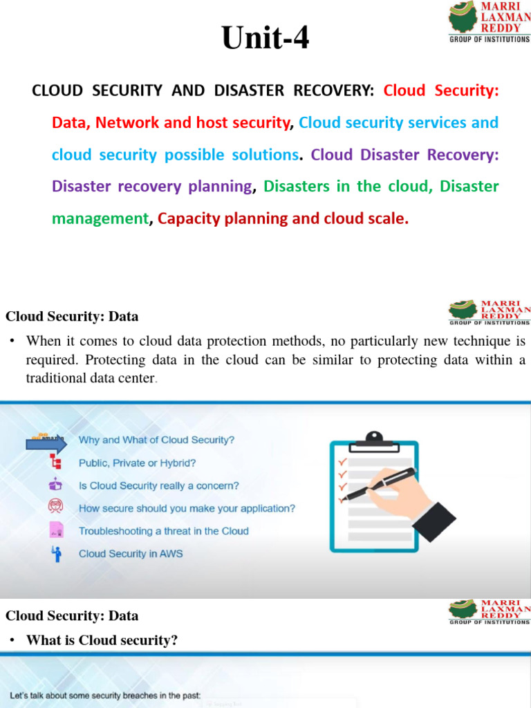 Unit - 4 - CC | PDF | Cloud Computing | Security