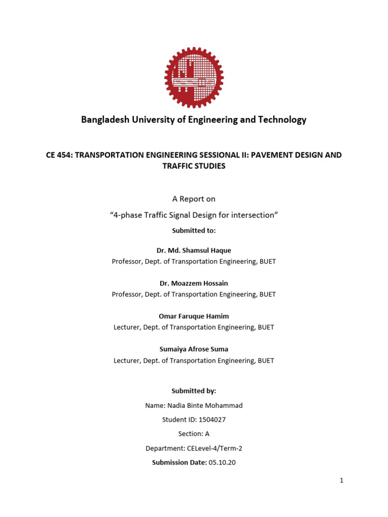 4-Phase Traffic Signal Design Report | PDF | Traffic | Transport