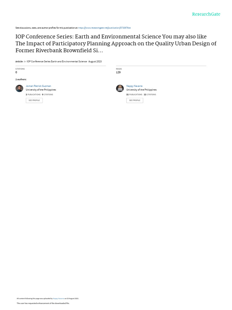 Guzman 2023 IOP Conf. Ser.3A Earth Environ. Sci. 1220 0120382 ...