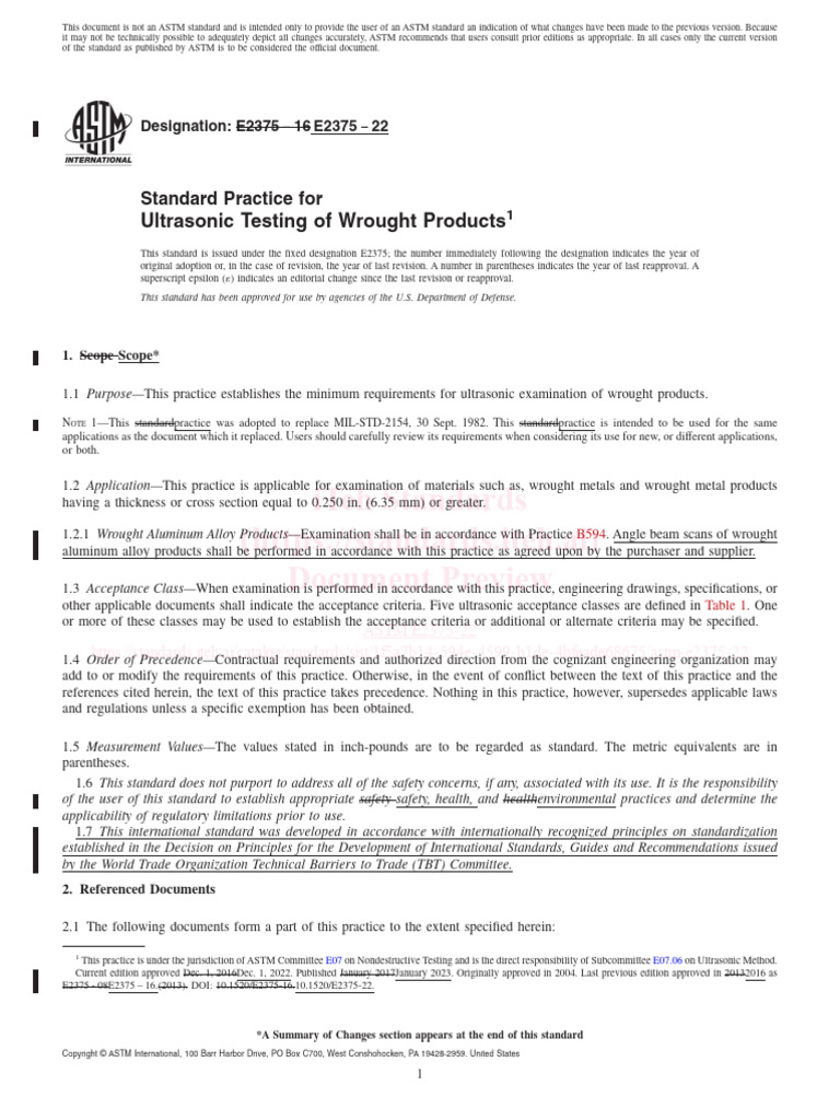 ASTM-E2375-22 | PDF | Nondestructive Testing | Ultrasound