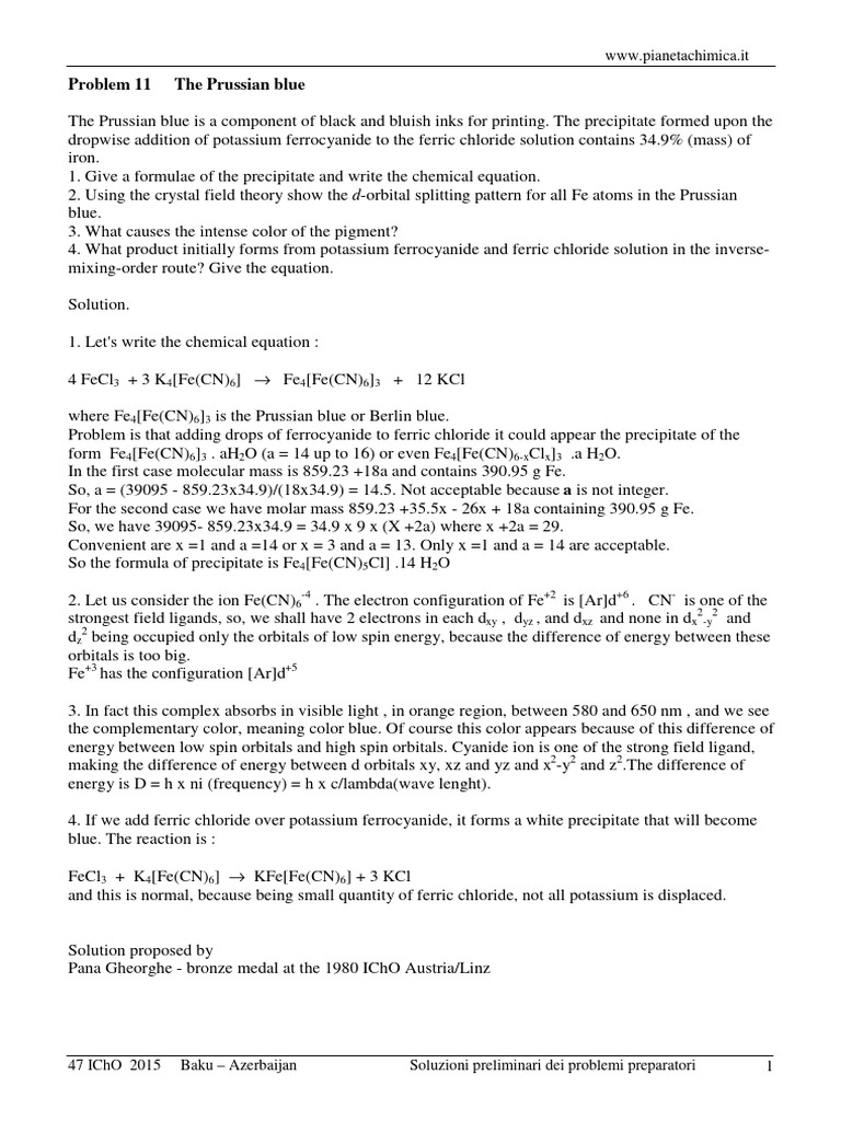 47 Icho Soluzione Problema 11 | PDF | Atoms | Chemical Compounds