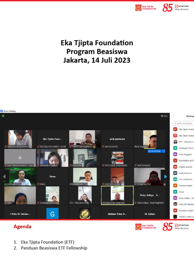 Panduan Beasiswa Eka Tjipta Foundation | PDF