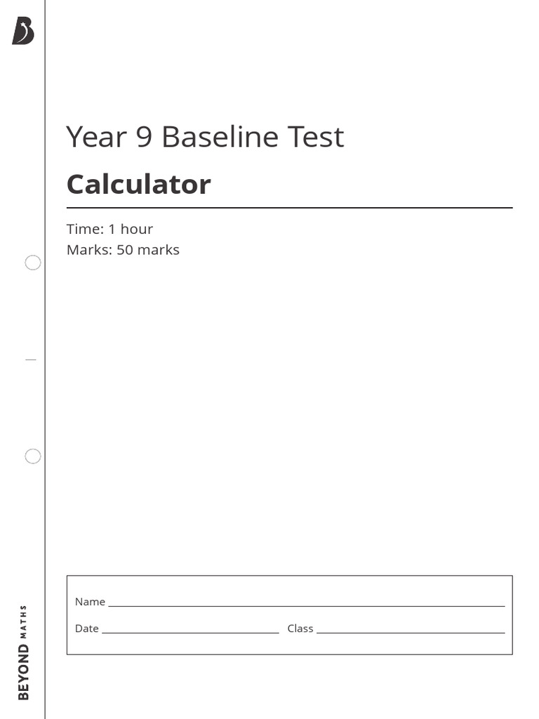 Year 9 Baseline Test - Calculator | PDF | Significant Figures ...