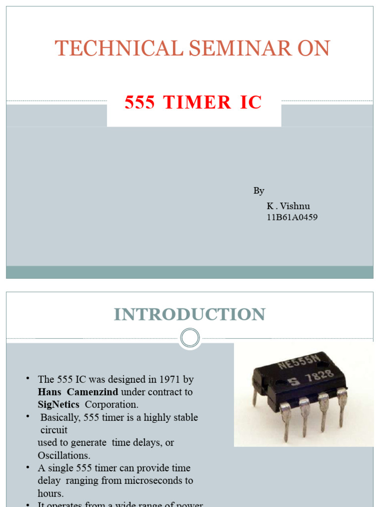 Dokumen - Tips - 555 Timer PPT by Vishnu | PDF | Electrical Engineering | Electronics