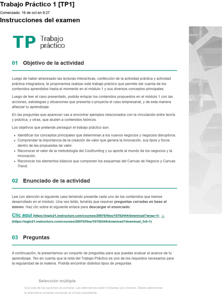 Examen - Trabajo Práctico 1 (TP1) Al 90% | PDF | Innovación | Business