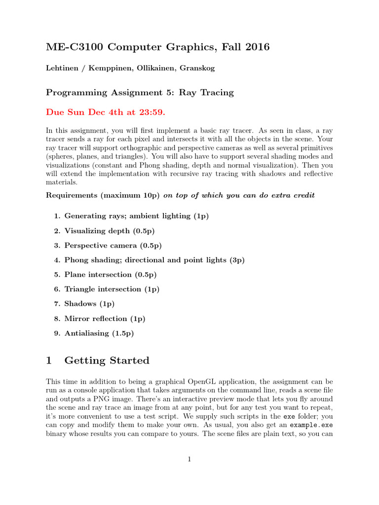 Handout5 Updated | Download Free PDF | Texture Mapping | Rendering (Computer Graphics)