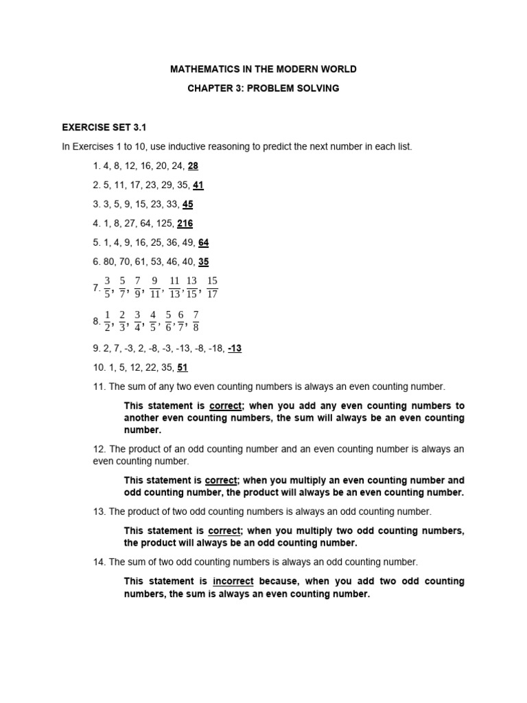 Inductive Reasoning In Math Exercises Pdf Numbers Mathematics