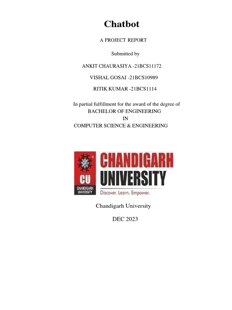 Engineering Students' Chatbot Project | PDF