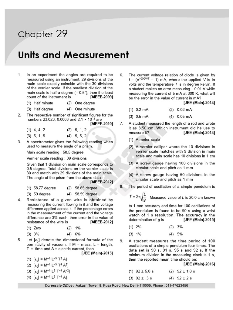 P Ch-29 Units and Measurement | PDF | Gravity | Metrology