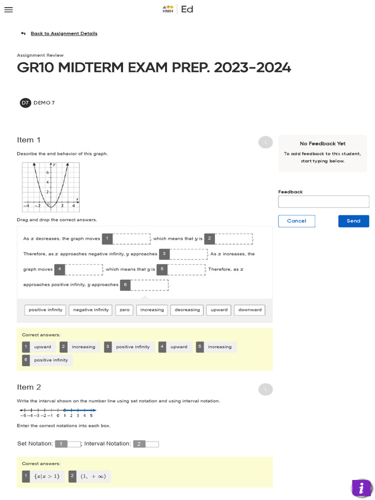HMH Grade 10 Midterm Exam Prep | PDF | Complex Number | Numbers