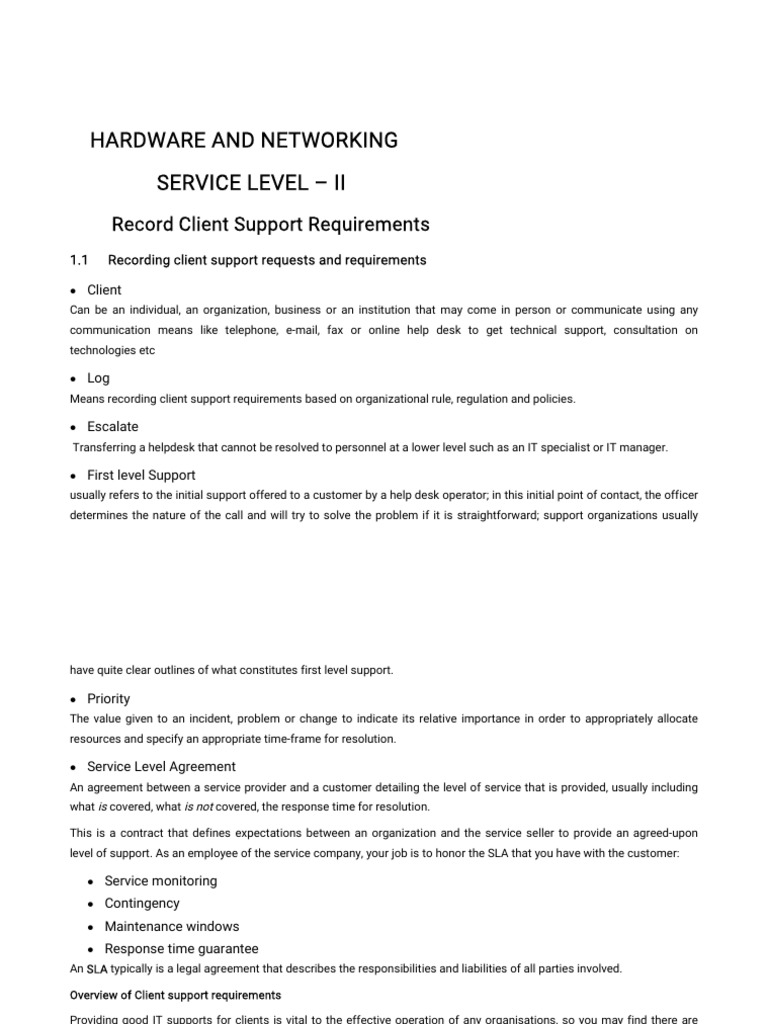 M07-Recording Client Support Requirements For HNS | PDF