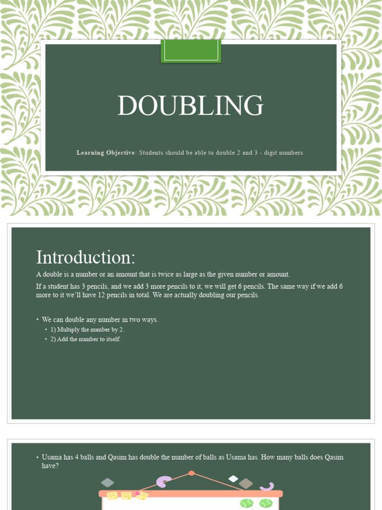 Doubling | PDF | Teaching Methods & Materials