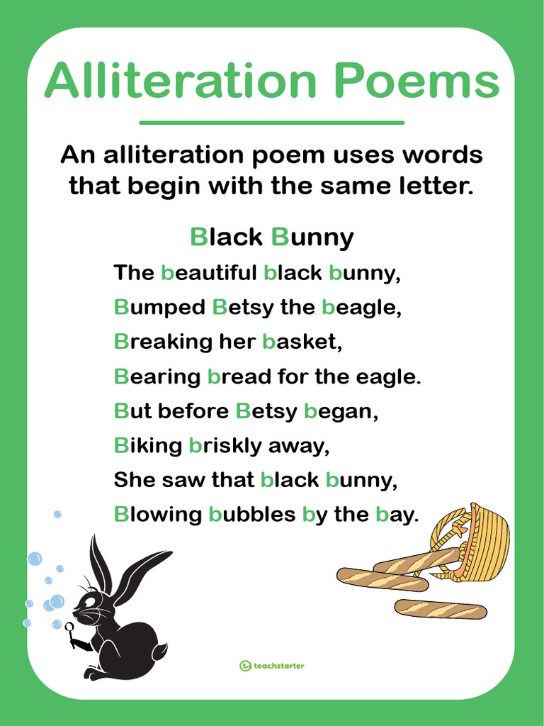 Alliteration Poem Poster A Do Be Reader | PDF