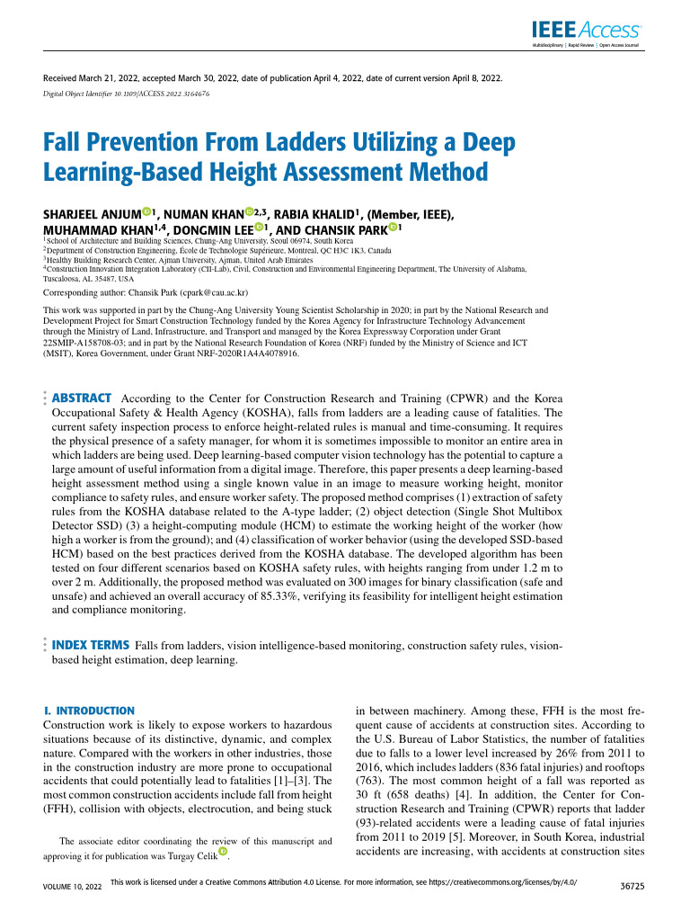 Fall Prevention From Ladders Utilizing A | PDF | Deep Learning ...