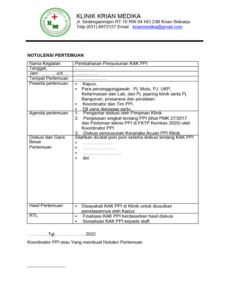 Contoh Bukti Pembahasan KAK PPI | PDF