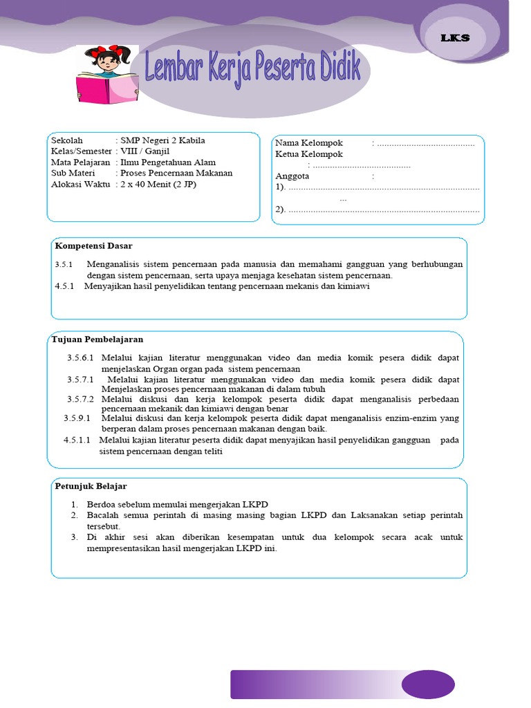LKPD 1 - Siklus 1 | PDF