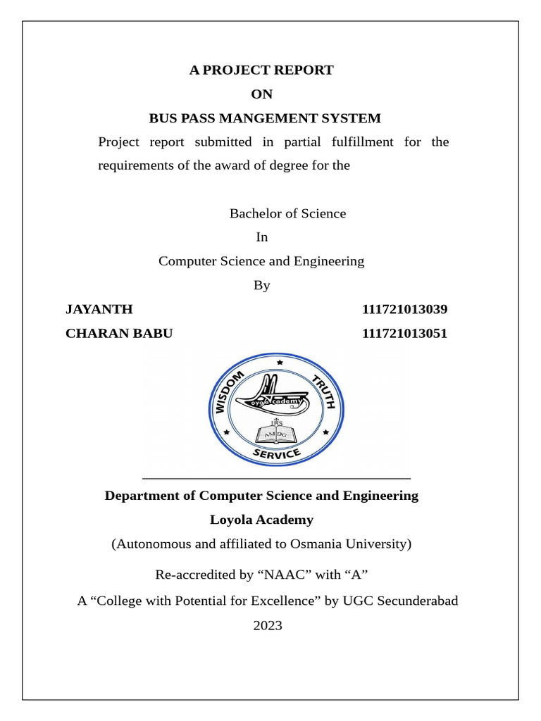 Bus Pass Management System Report | PDF | Html | World Wide Web