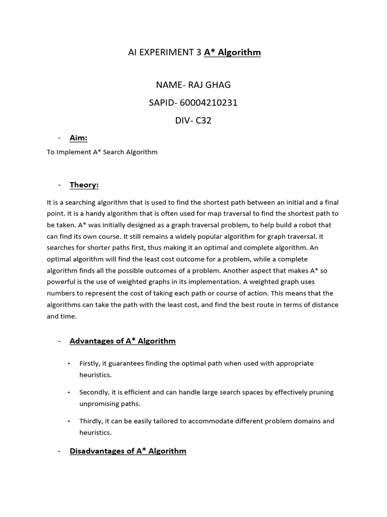 AI Exp3 60004210231 | PDF | Cybernetics | Theoretical Computer Science