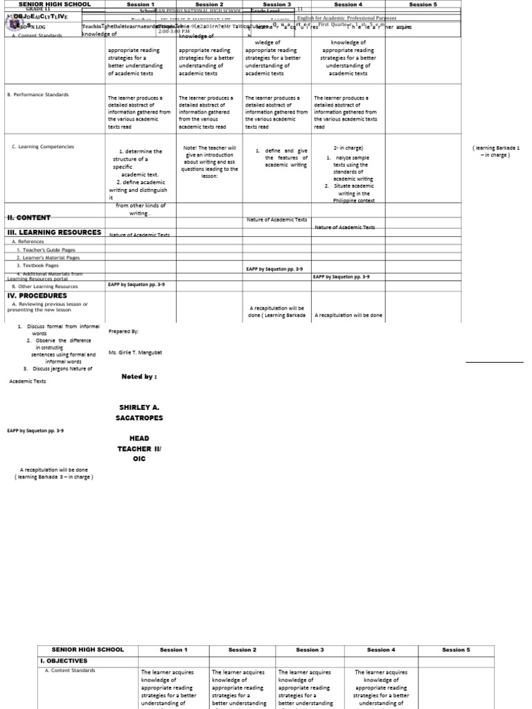 DLL Eapp Compilation | PDF | Learning | Lesson Plan