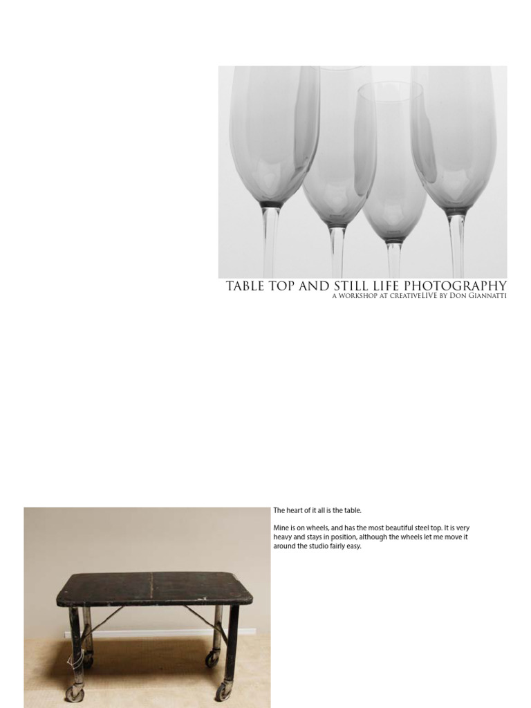 Still Life and Product Workbook | PDF | Camera | Photograph