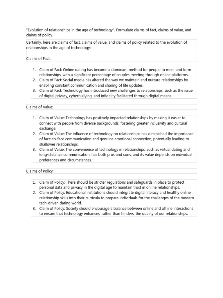 Claims of Fact, Value, and Policy | PDF | Social Science