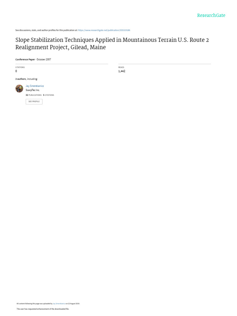 Slope Stabilization Techniques Applied in Mountainous Terrain | PDF ...