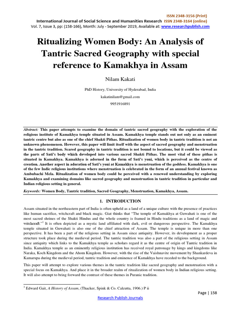 Ritualizing Women Body An Analysis of Ta | PDF | Puranas | Tantra