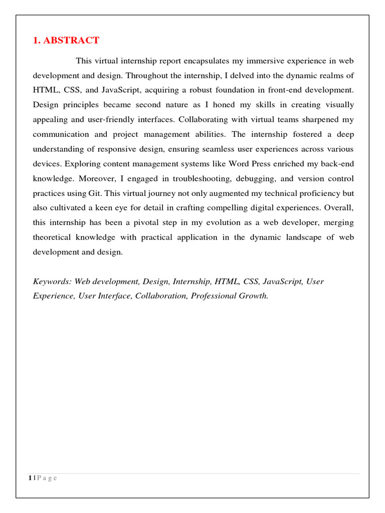 Internship Report Pdf Websites World Wide Web