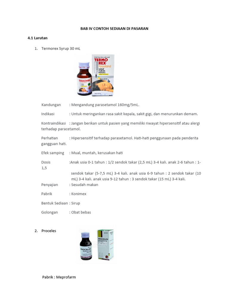 Bab Iv Contoh Sediaan Di Pasaran | PDF | Kesehatan Holistik