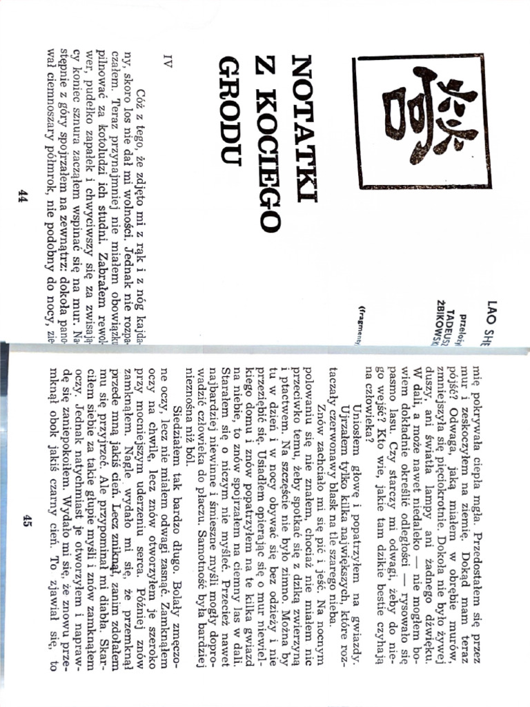 Lao She Notatki Z Kociego Grodu (PL) | PDF