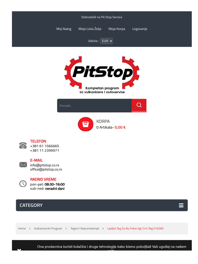WWW Pitstop Co Rs Tegovi I Repromaterijal 975 Lepljivi Teg Za Alu Felne 5gr Crni | PDF