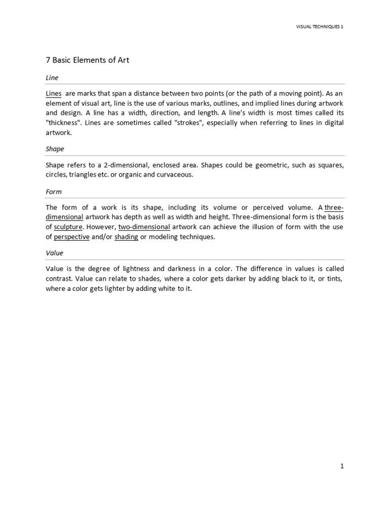 Elements of Art | PDF | Color | Shape