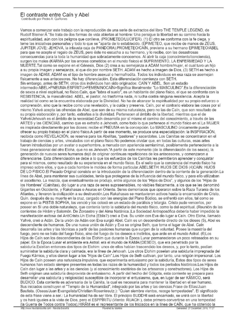 El Contraste Entre Cain y Abel | PDF
