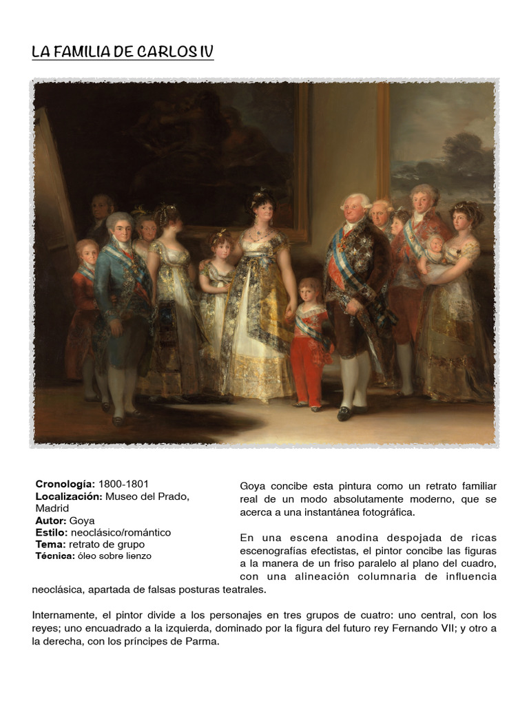 La Familia de Carlos IV | PDF | Francisco Goya | Pinturas