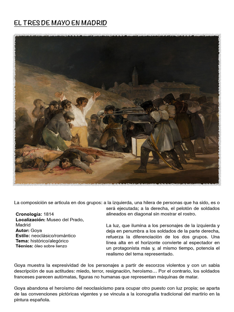 El Tres de Mayo en Madrid | PDF | Francisco Goya | Pinturas