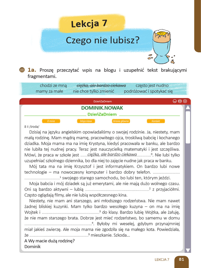 Klasa 6 Lekcja 07 | PDF
