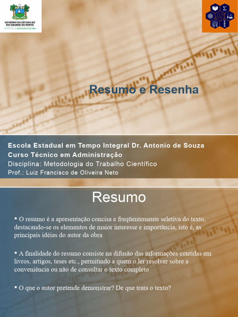 Slides Metodologia Resumo | PDF | Abstract (resumo) | Science